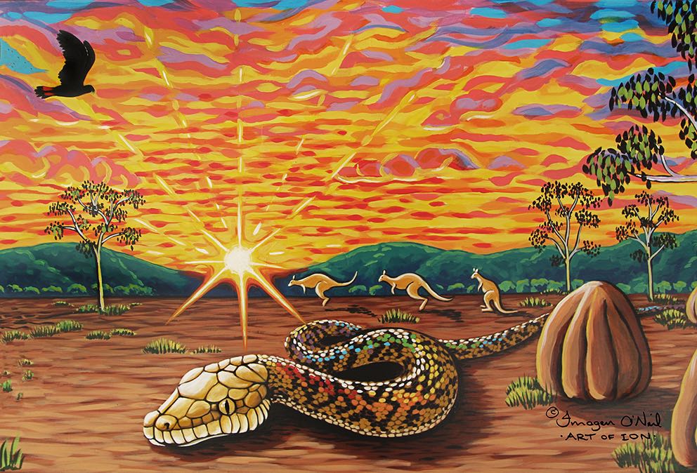 Amethystine Python Stretched Canvas Print – Art of ION